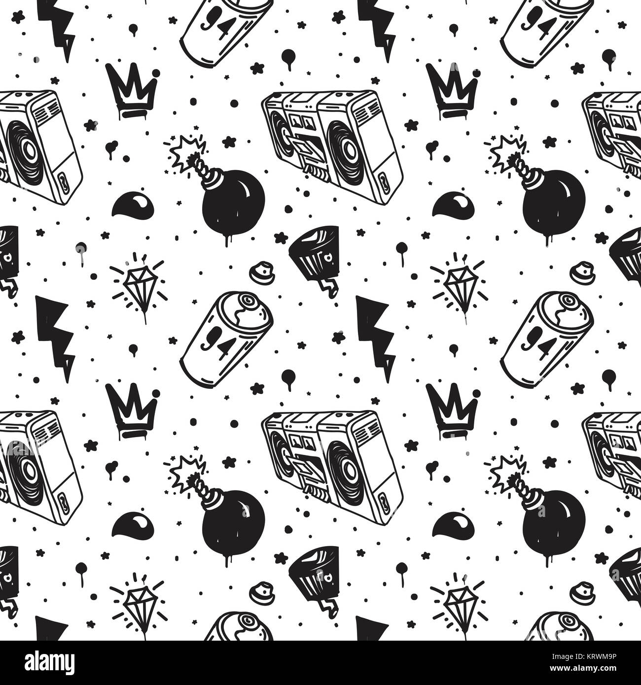 Graffiti seamless pattern Stock Photo - Alamy