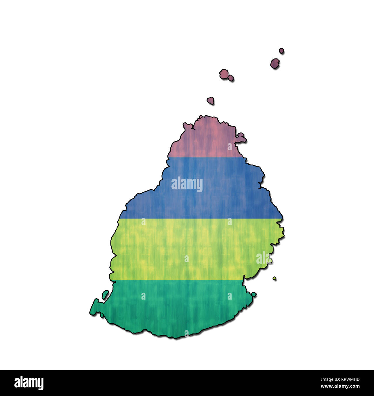 Map and flag of mauritius Cut Out Stock Images & Pictures - Alamy