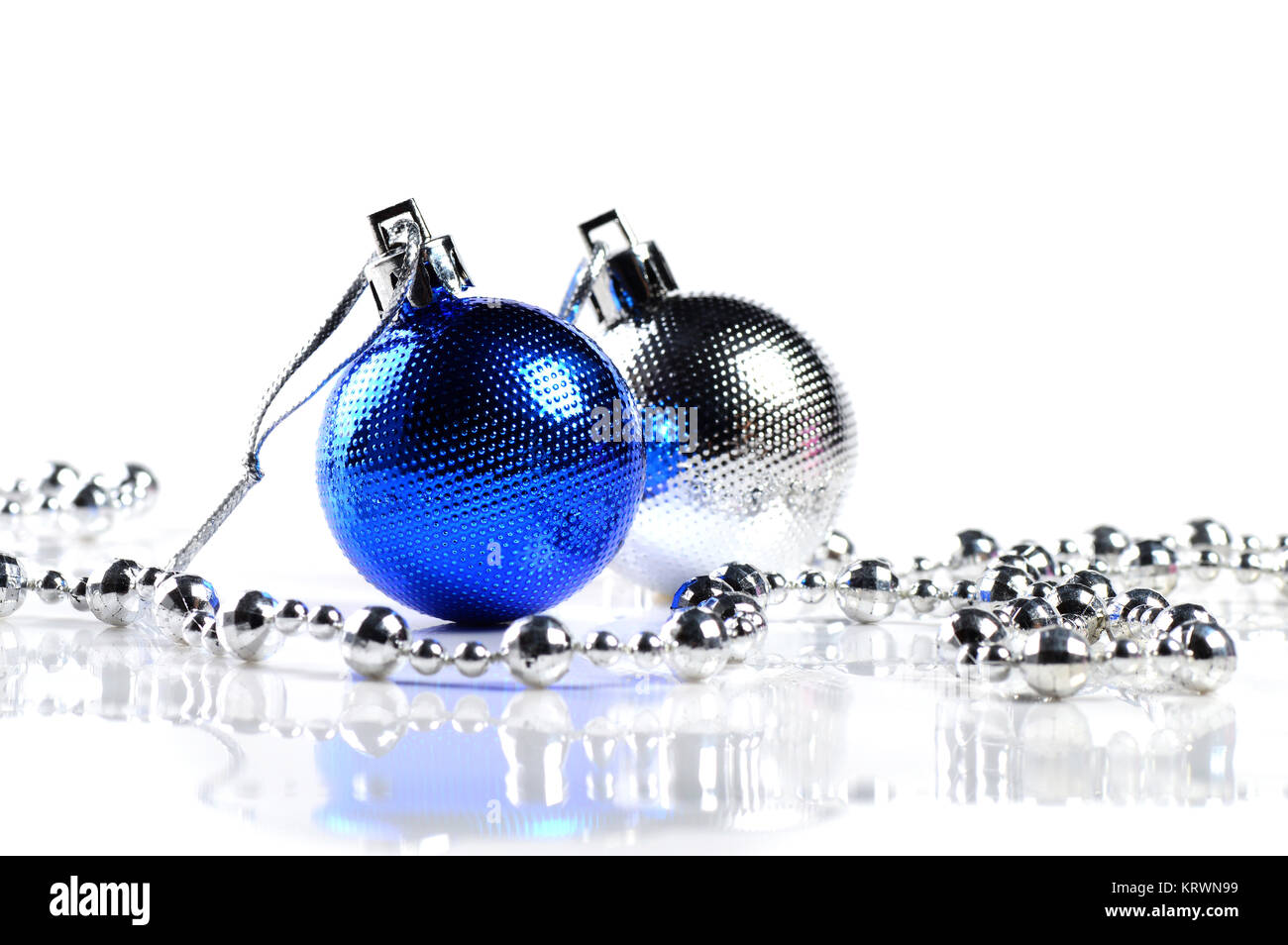 Christmas balls with ornaments on white background Stock Photo - Alamy
