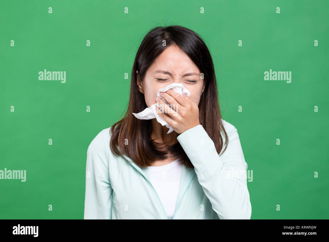 Woman getting cold Stock Photo - Alamy
