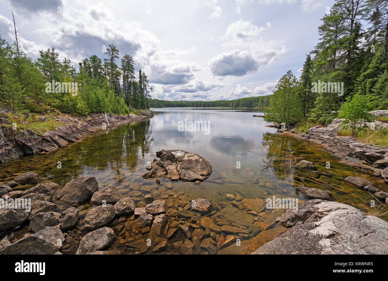 Calm Bay on a Wilderness lake Stock Photo - Alamy
