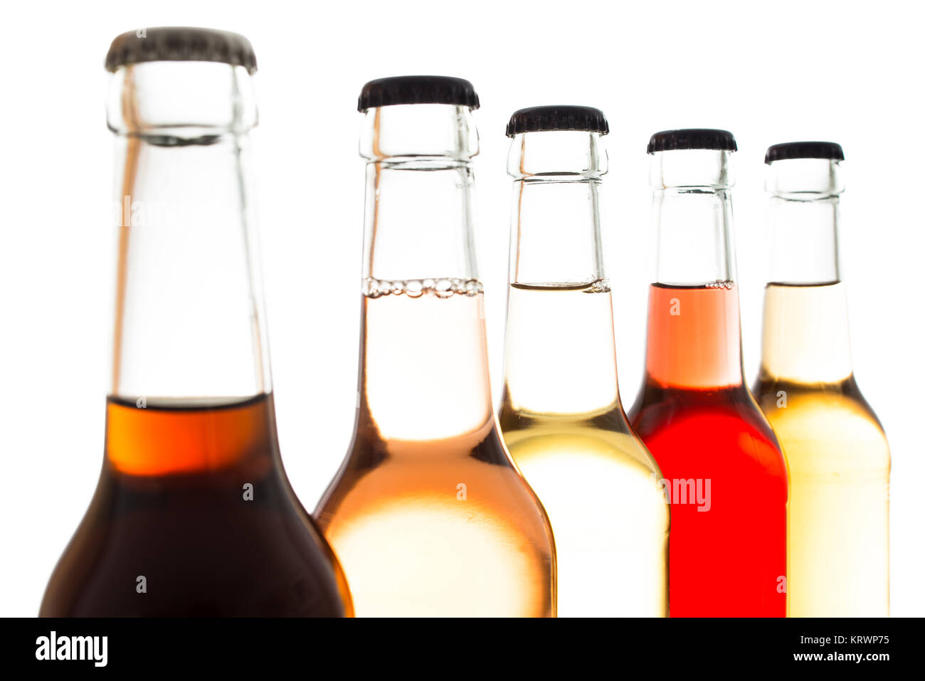 lemonade and cola in glass bottles Stock Photo - Alamy