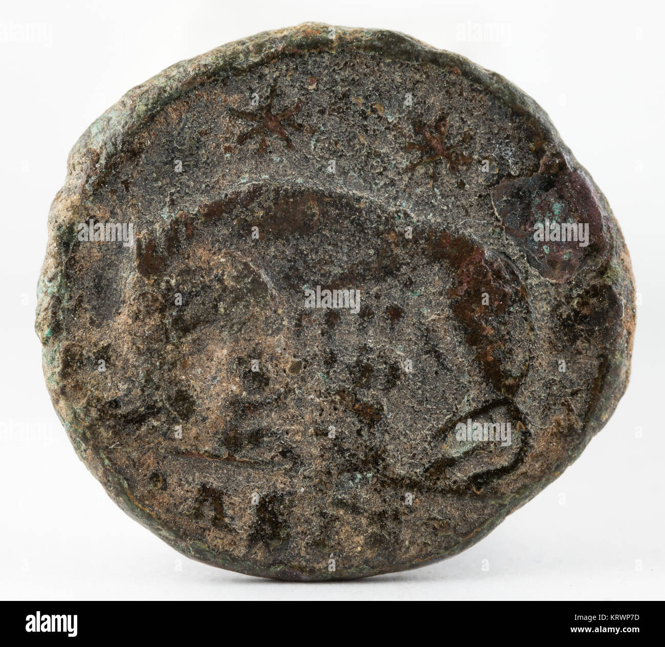 Ancient Roman copper coin. Urbs Roma. Reverse Stock Photo - Alamy