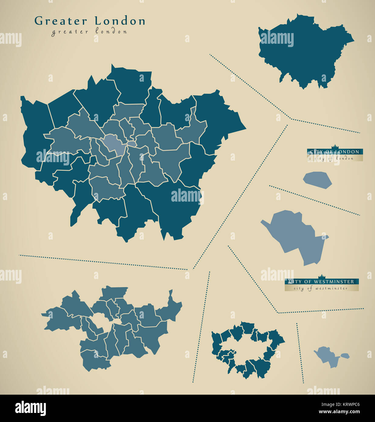 Greater london map hi-res stock photography and images - Alamy