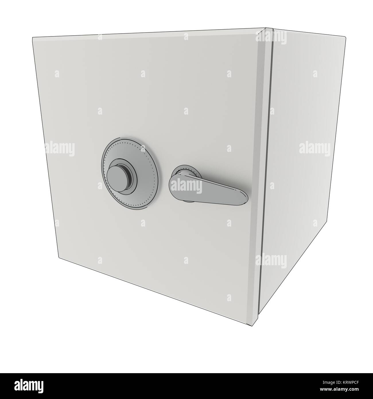 a 3d rendering of a safe with the door closed Stock Photo - Alamy