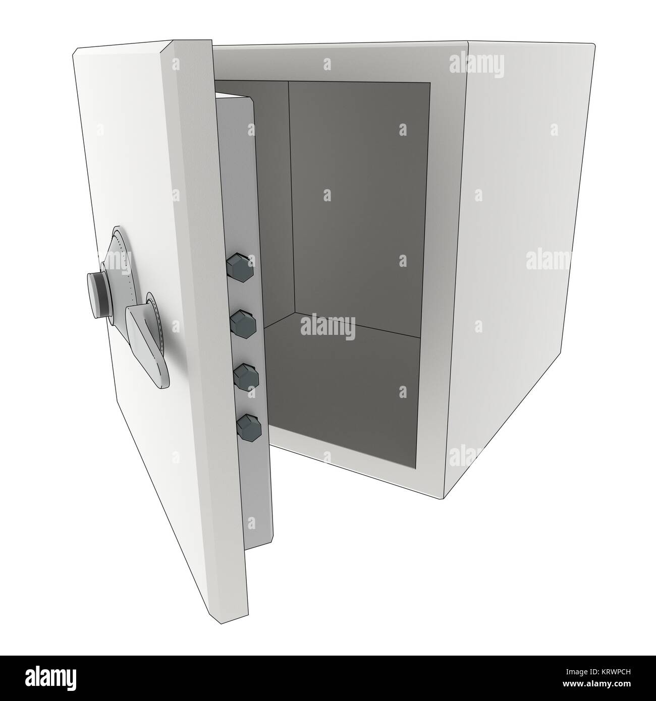 A 3D rendering of an empty open safe Stock Photo - Alamy