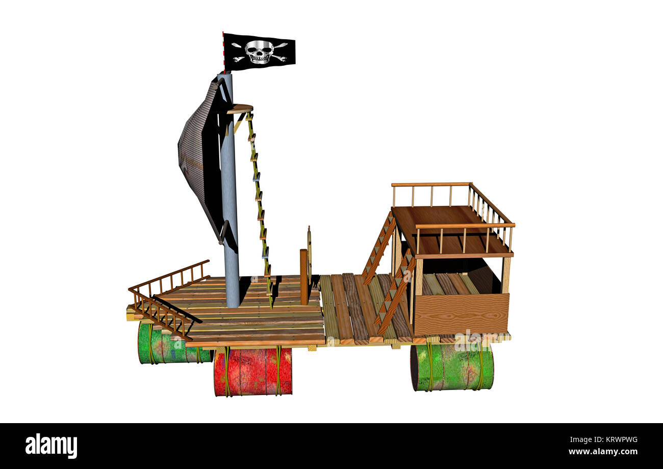 pirate ship released as a raft Stock Photo - Alamy
