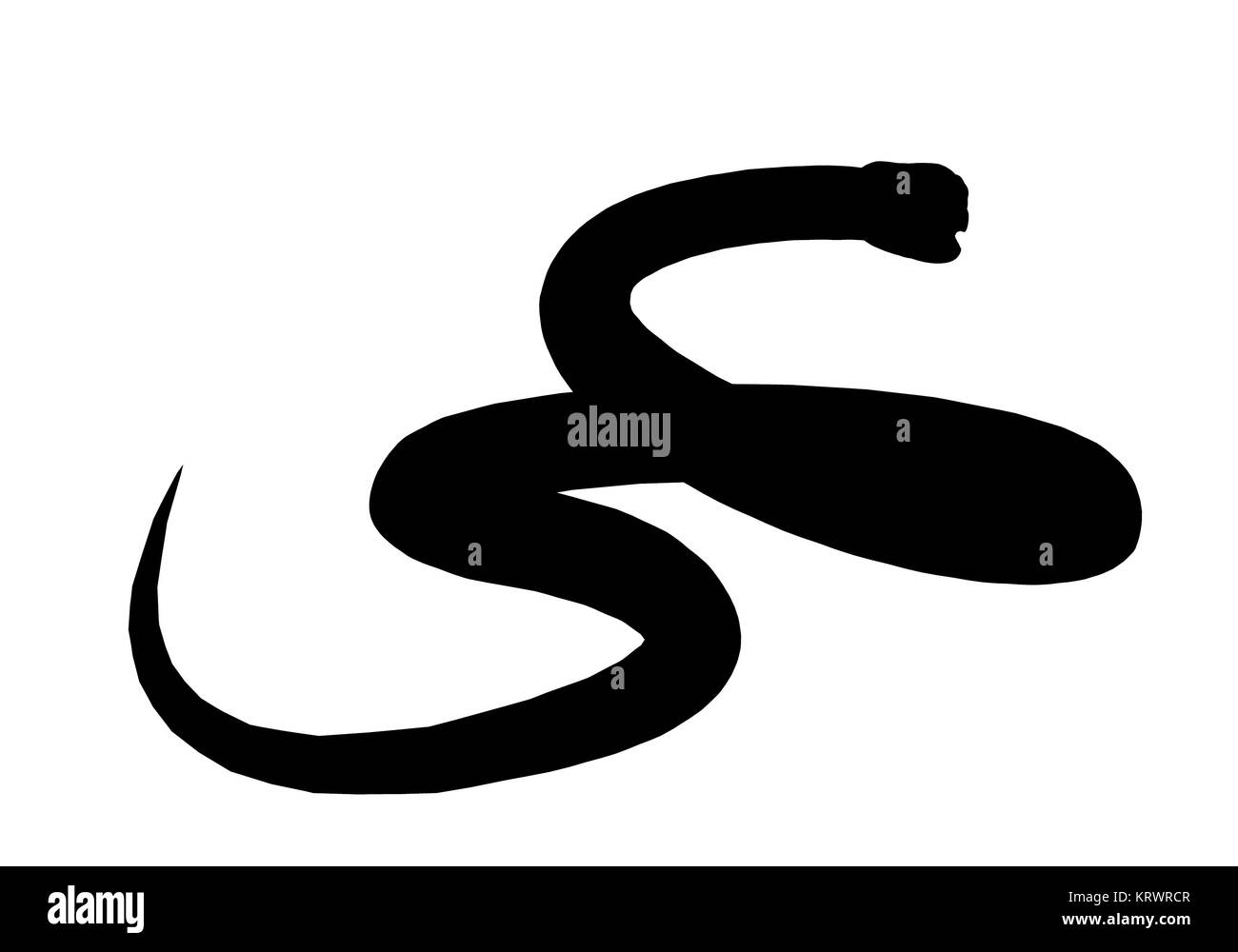 Black snake art illustration silhouette on a white background Stock ...