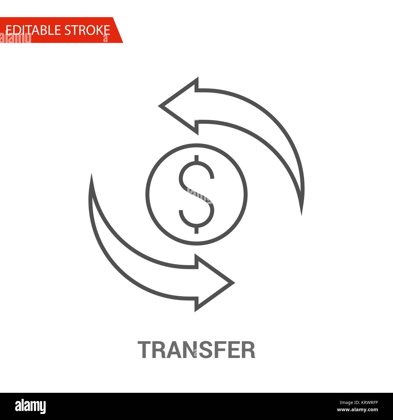 Transfer Icon. Thin Line Vector Illustration - Adjust stroke weight ...