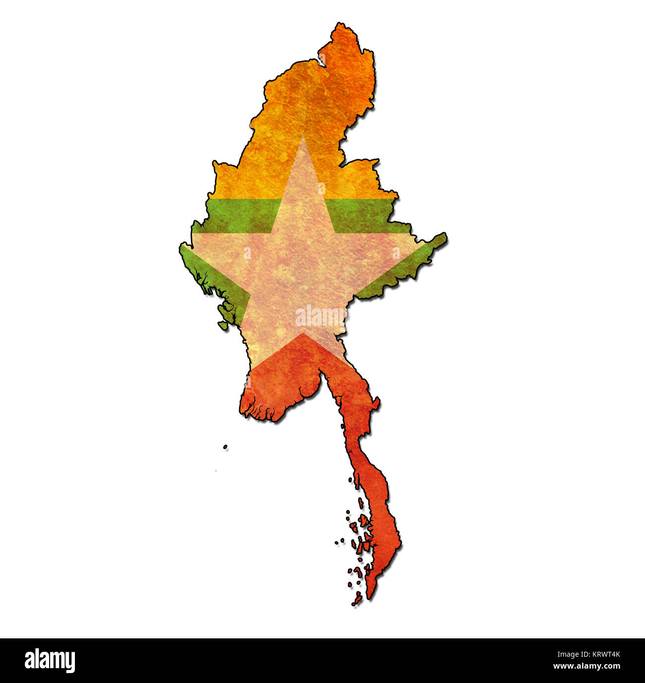 Myanmar map flag hi-res stock photography and images - Alamy