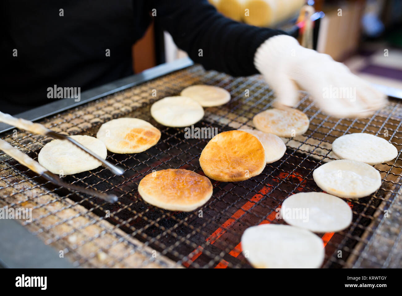 Roasted rice cracker Stock Photo - Alamy