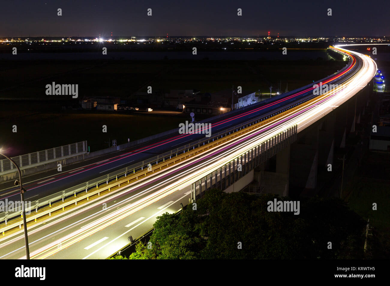 Traffic on highway at night Stock Photo - Alamy