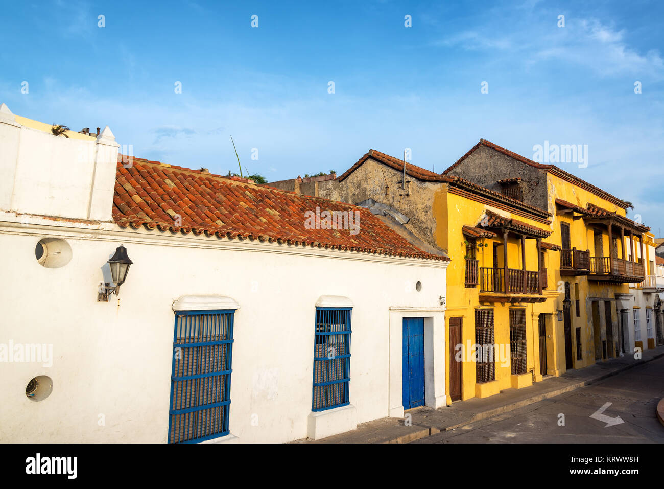 Colonial Street in Cartagena Stock Photo - Alamy