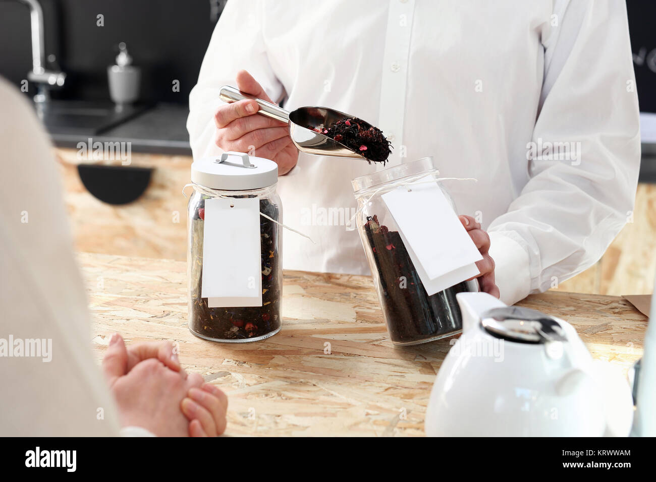 tea store. tea seller Stock Photo - Alamy