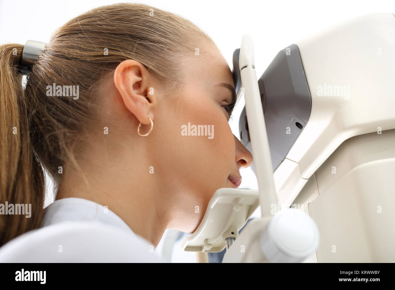 eye defect,computer eye examination woman at the ophthalmologist ...