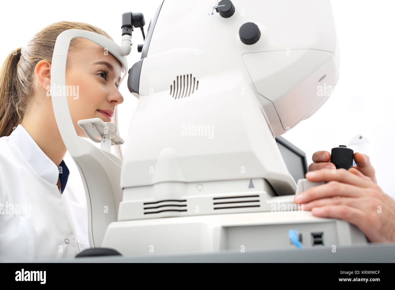 the pressure in the eye,the patient at the ophthalmologist. eye ...