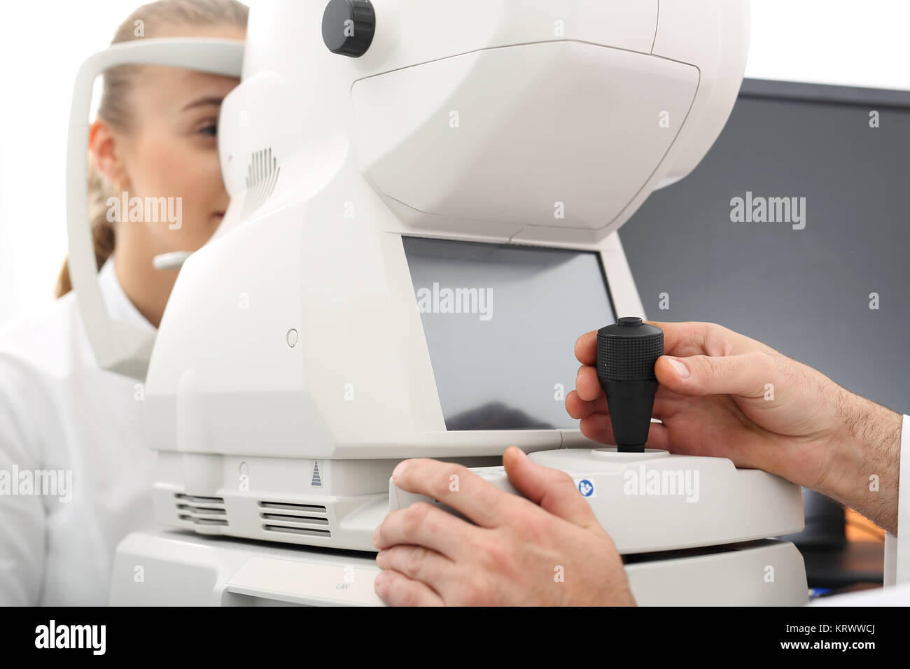 the pressure in the eye,the patient at the ophthalmologist. eye ...