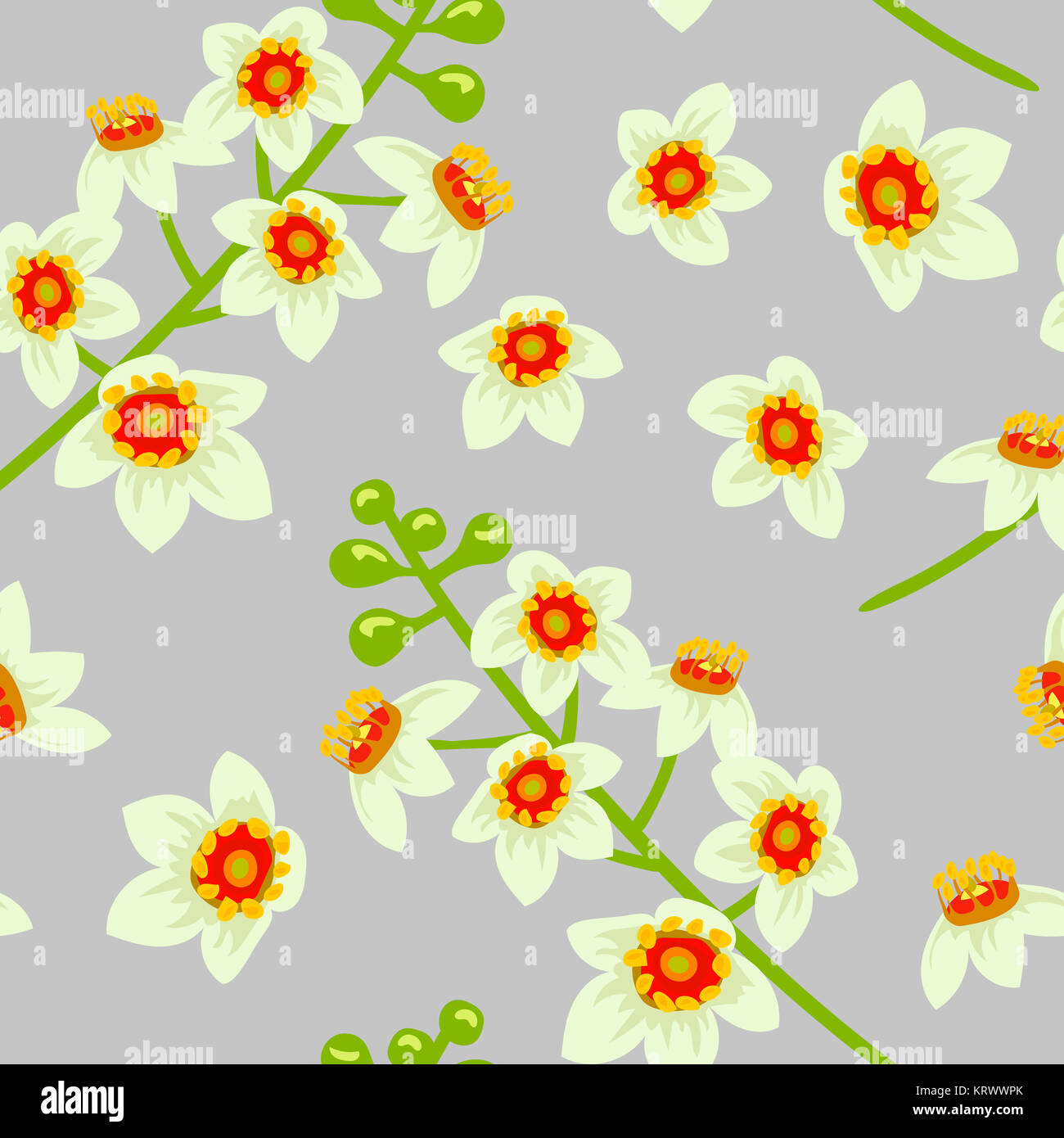 Frankincense flower seamless pattern vector. Boswellia tree flowers ...