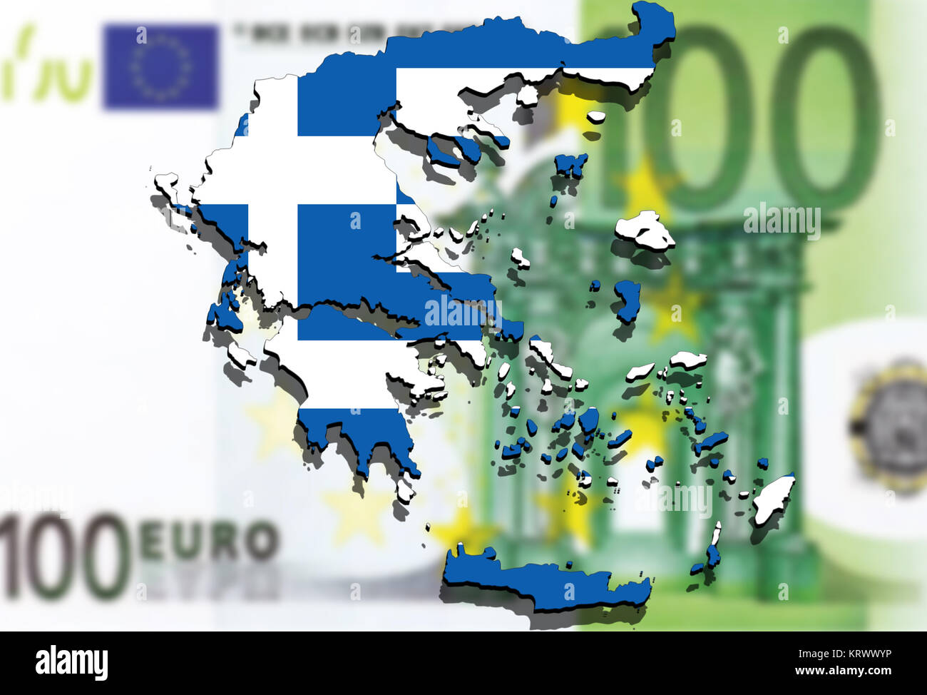 close up on Greece map on Euro money background Stock Photo - Alamy