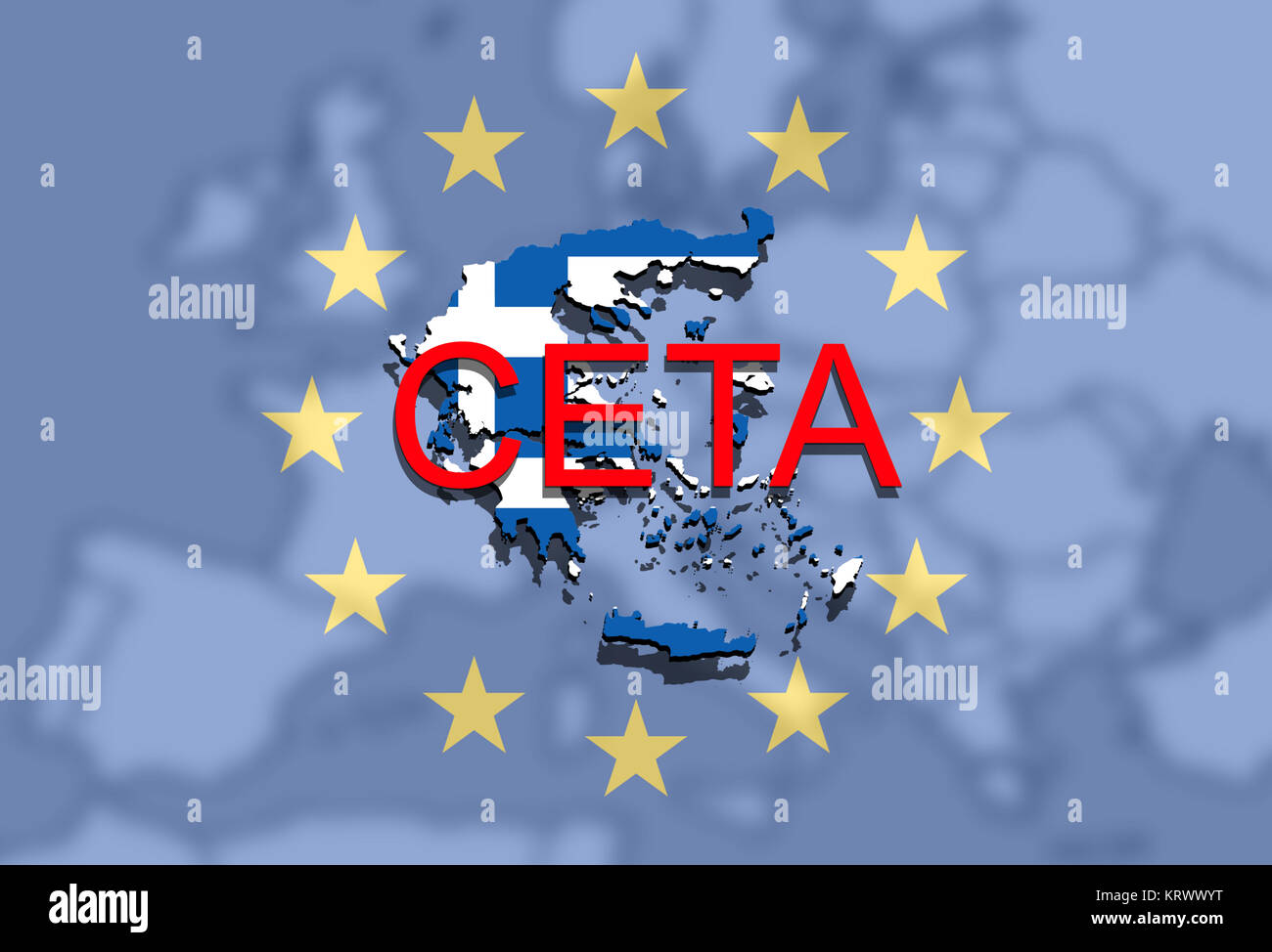 CETA - comprehensive economic and trade agreement on Euro background ...