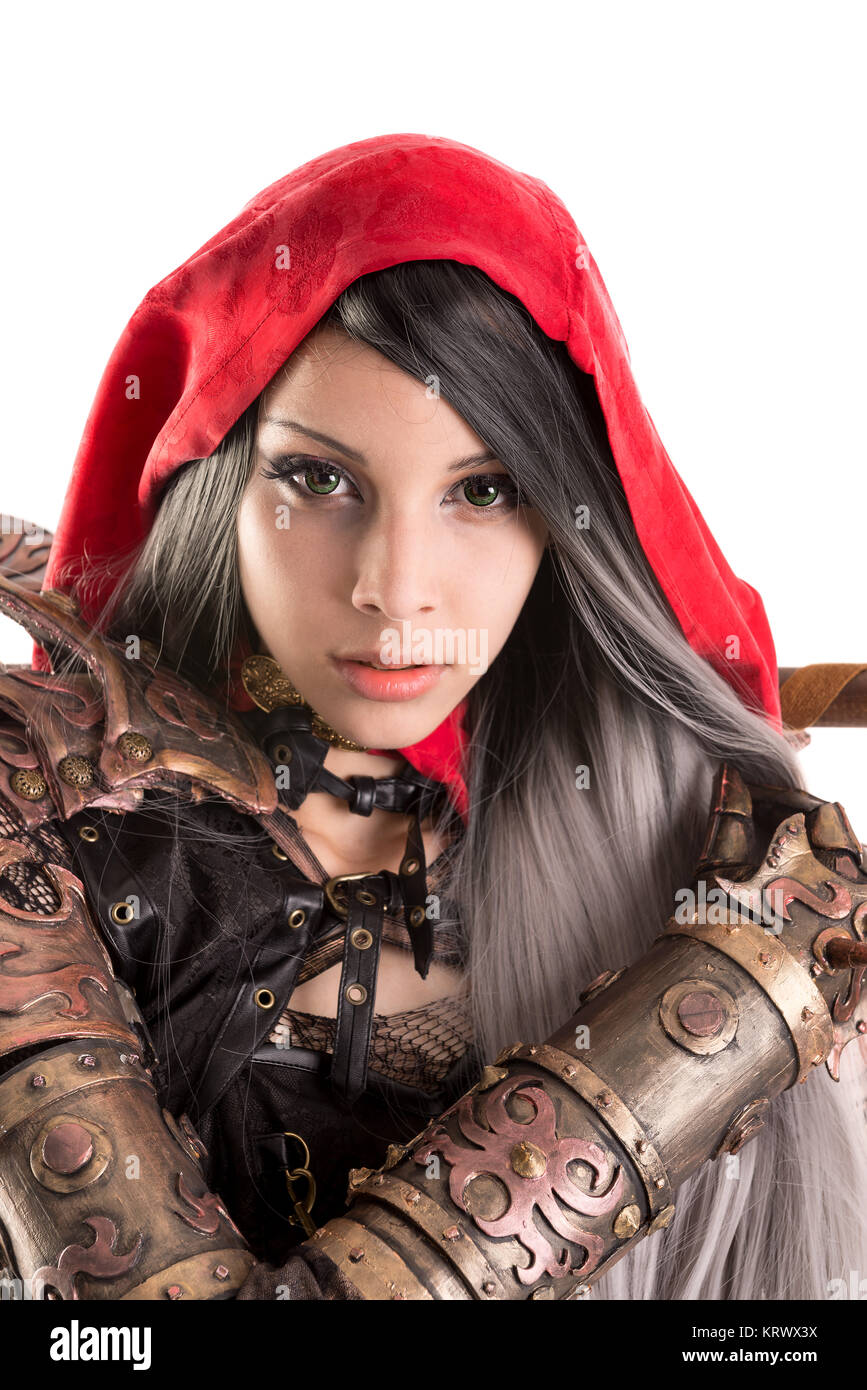 Dark Red Riding hood Stock Photo - Alamy