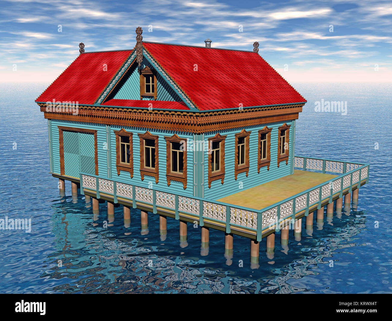 beach house in the sea Stock Photo - Alamy