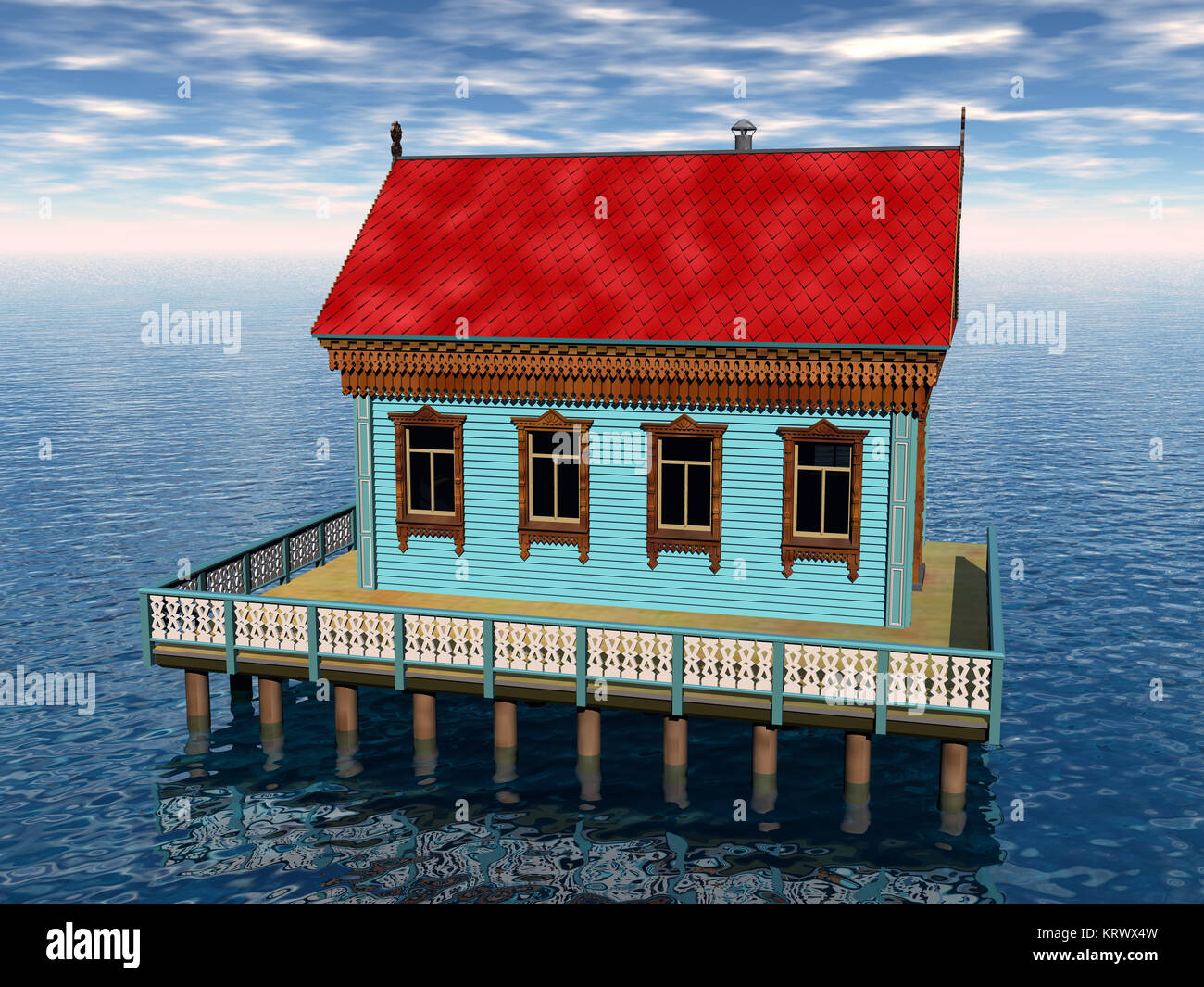 beach house in the sea Stock Photo - Alamy