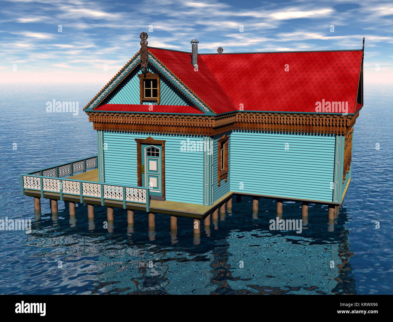 beach house in the sea Stock Photo - Alamy