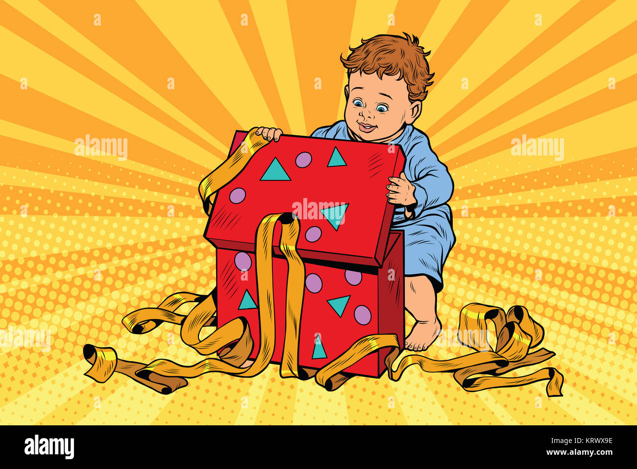 Happy cartoon boy open hi-res stock photography and images - Alamy
