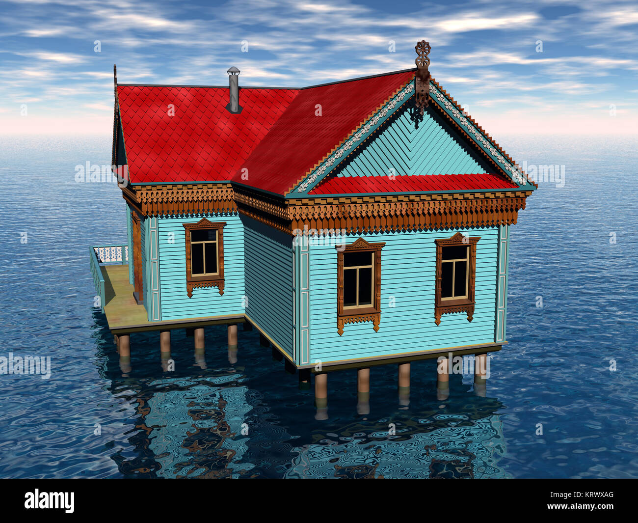 beach house in the sea Stock Photo - Alamy