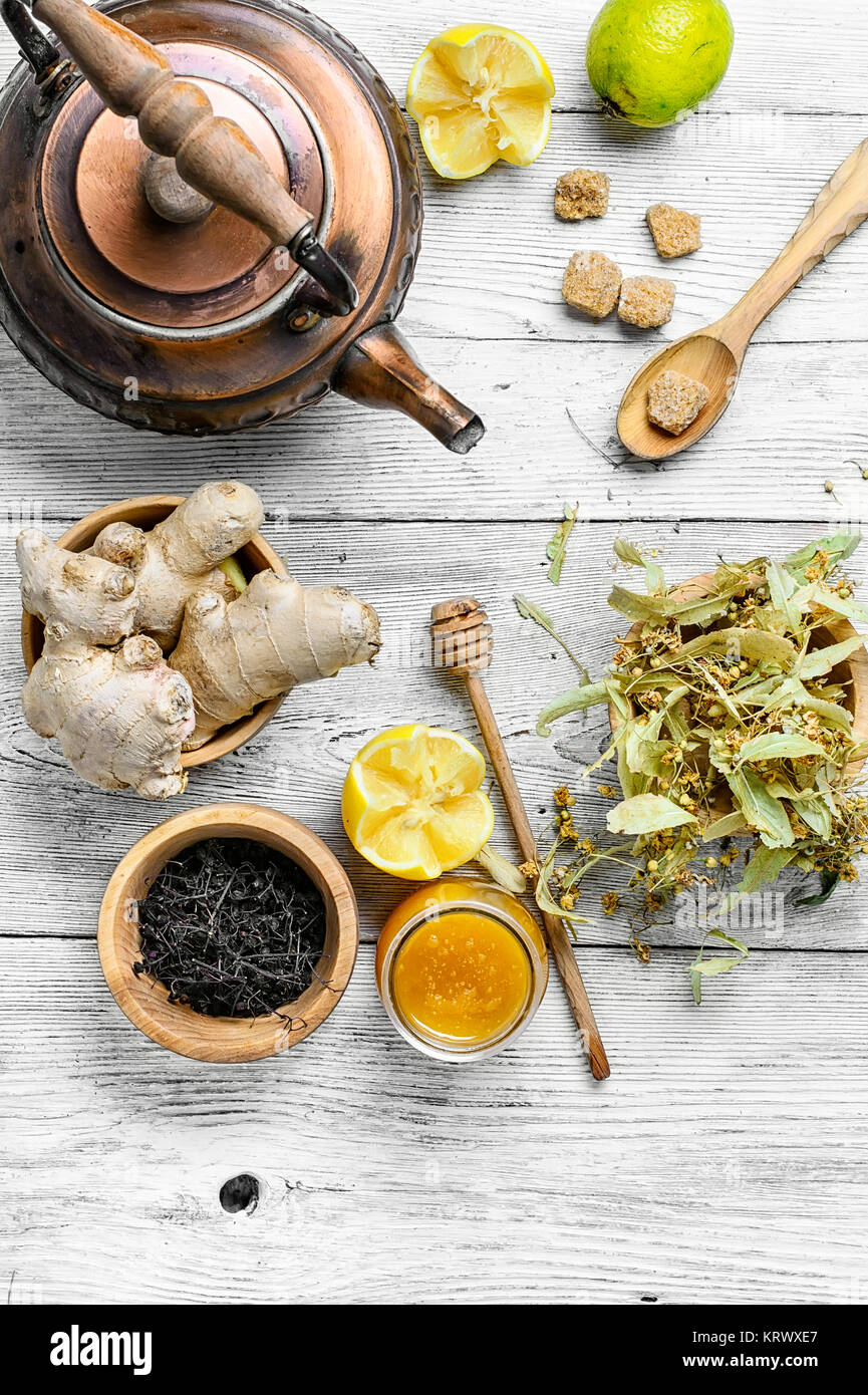 winter cough tea Stock Photo - Alamy