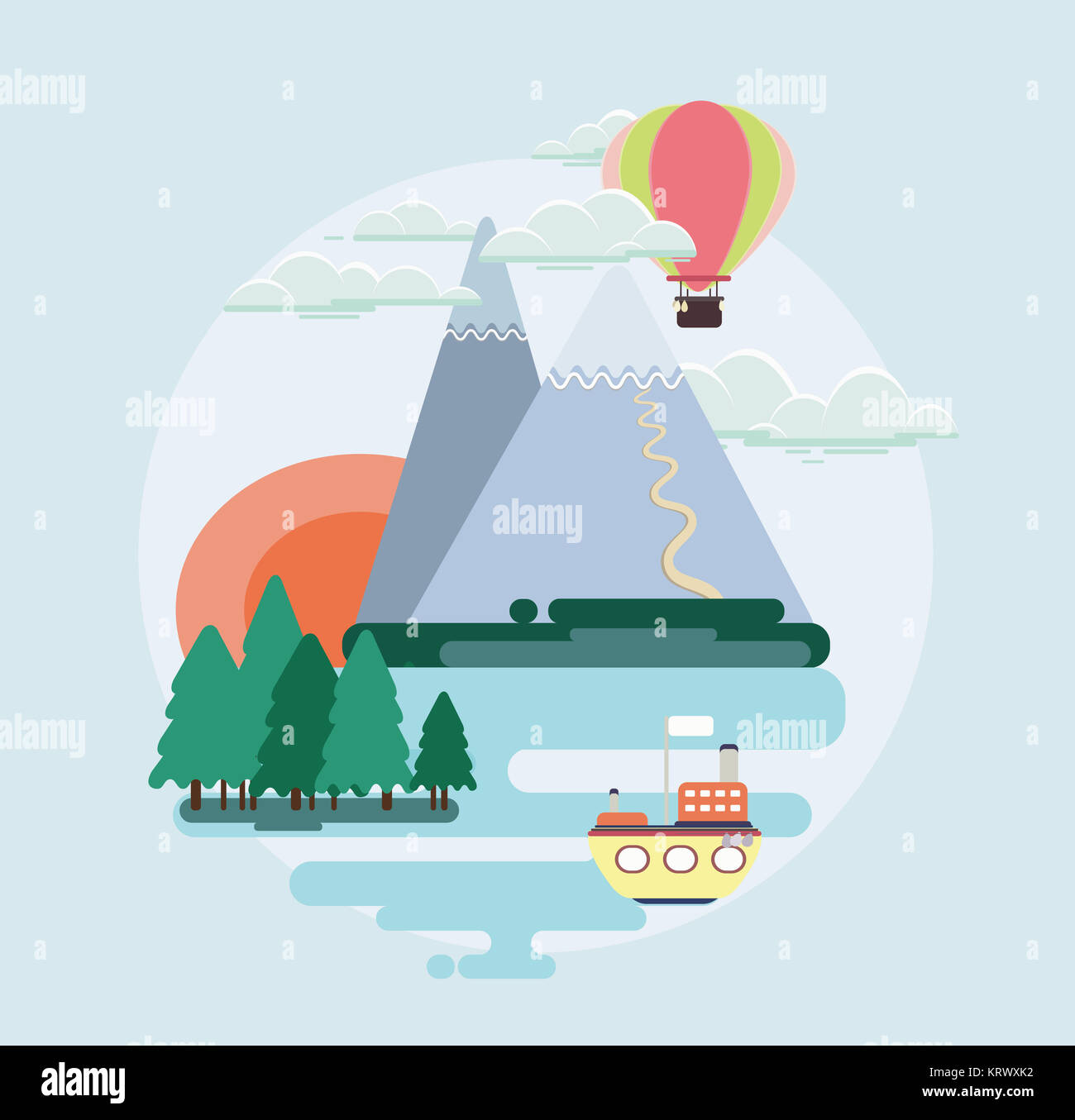 Boat land perspective cartoon hi-res stock photography and images - Alamy