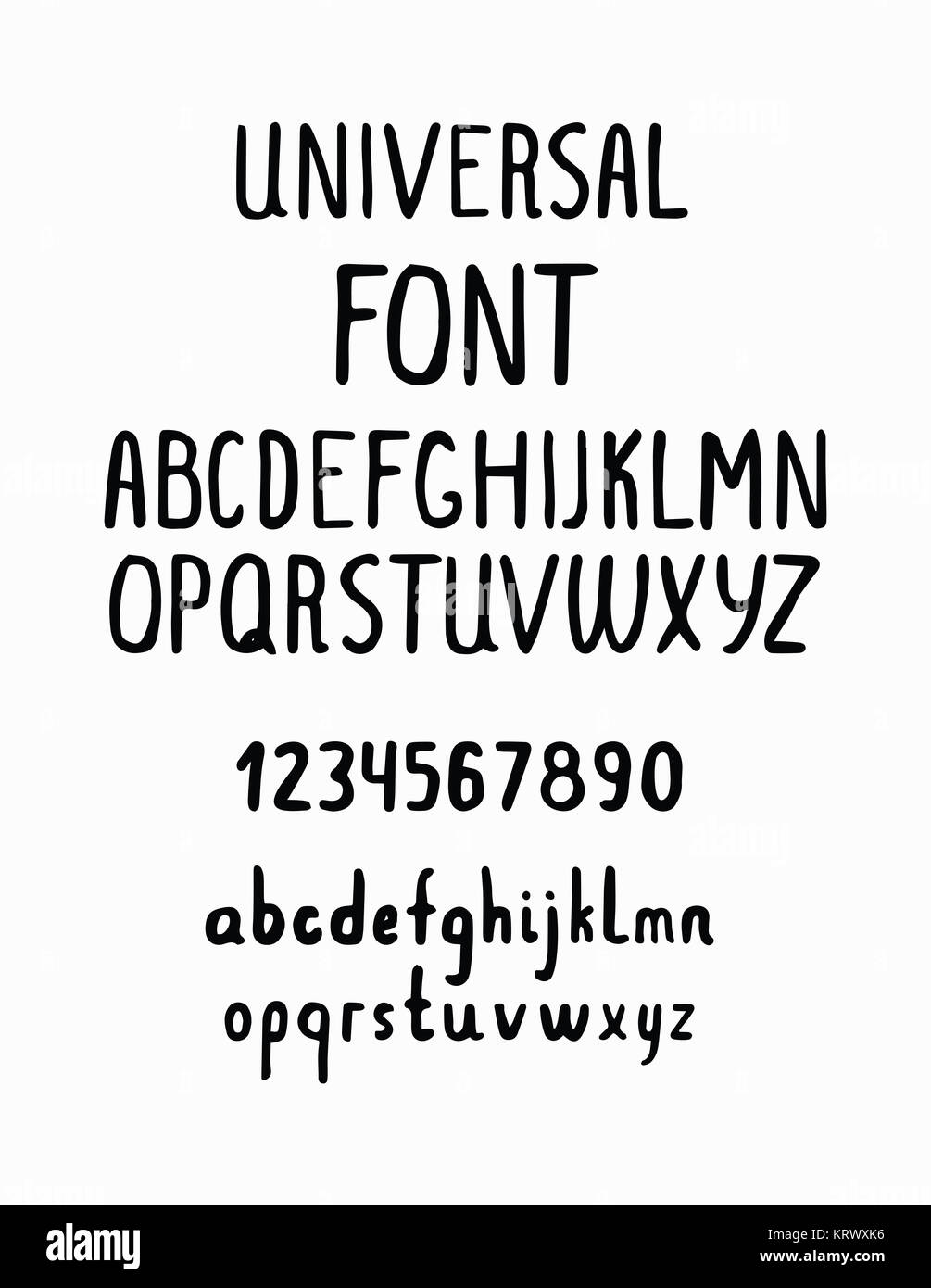 Line simple font. Universal alphabet with small and capital lett Stock ...
