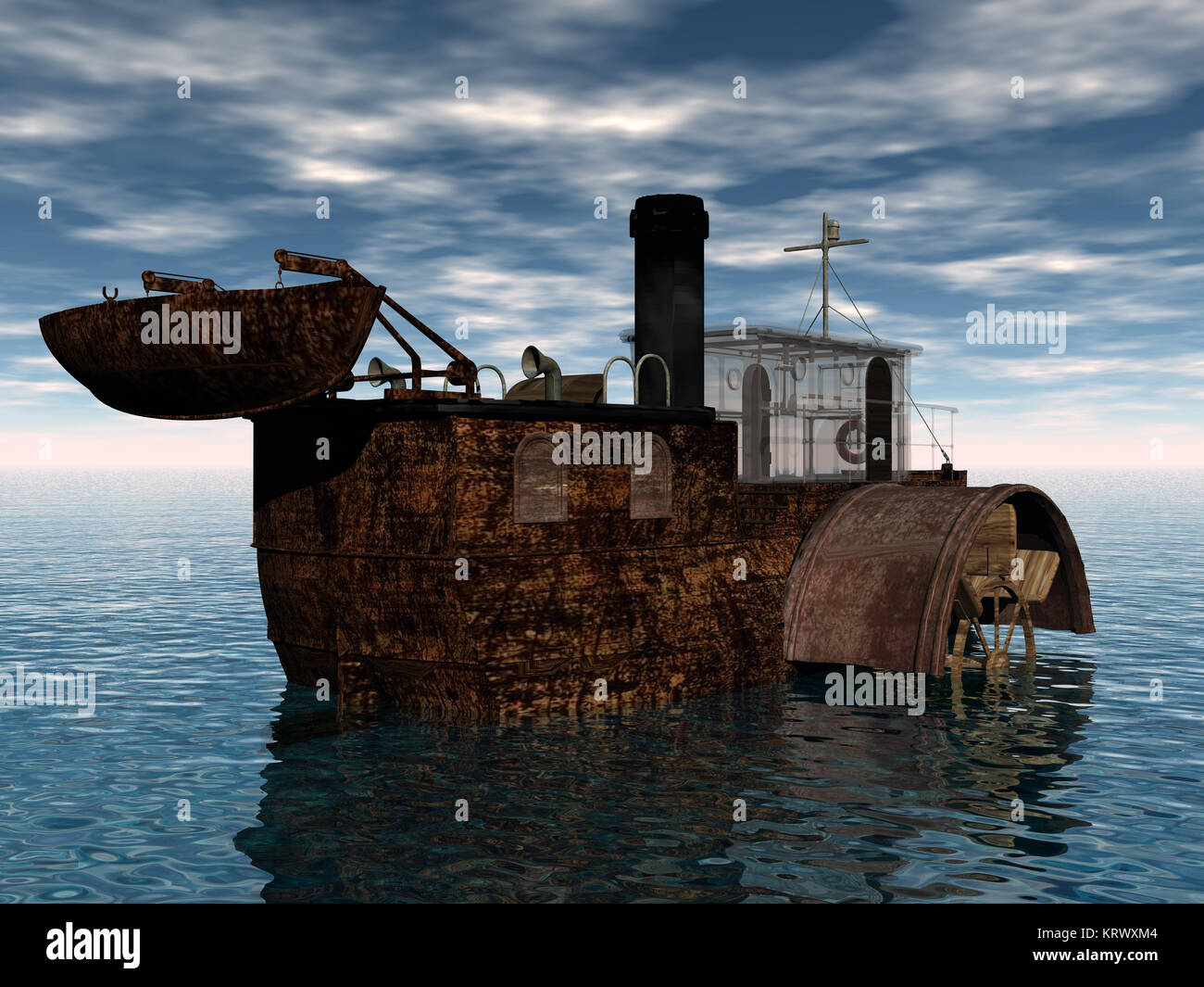 paddle steamer on the sea Stock Photo - Alamy