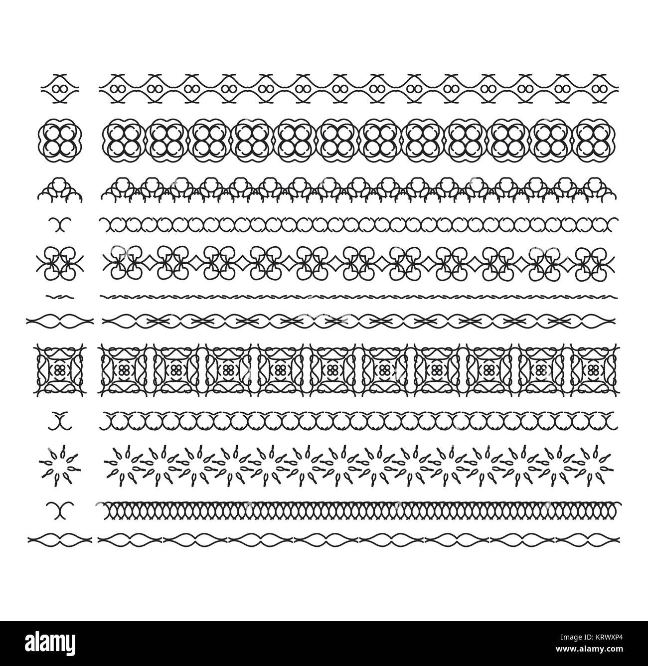 Vector lines, border divides set Stock Photo - Alamy