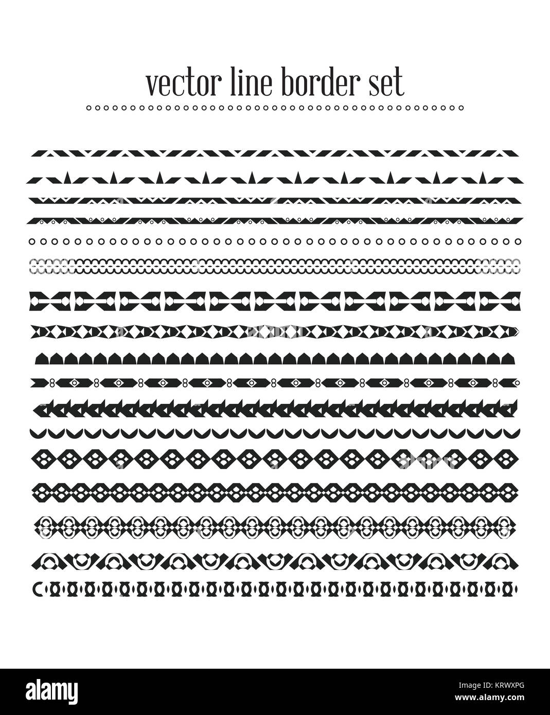 Vector lines, border divides set Stock Photo - Alamy