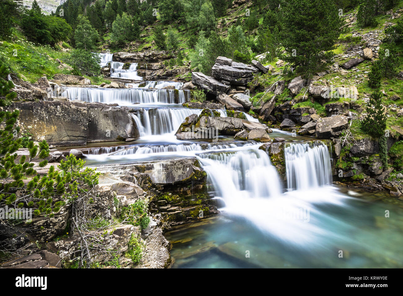 Gradas de Soaso. Waterfall in the spanish national park Ordesa and ...