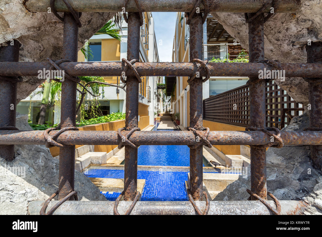 Barred off Window Stock Photo - Alamy