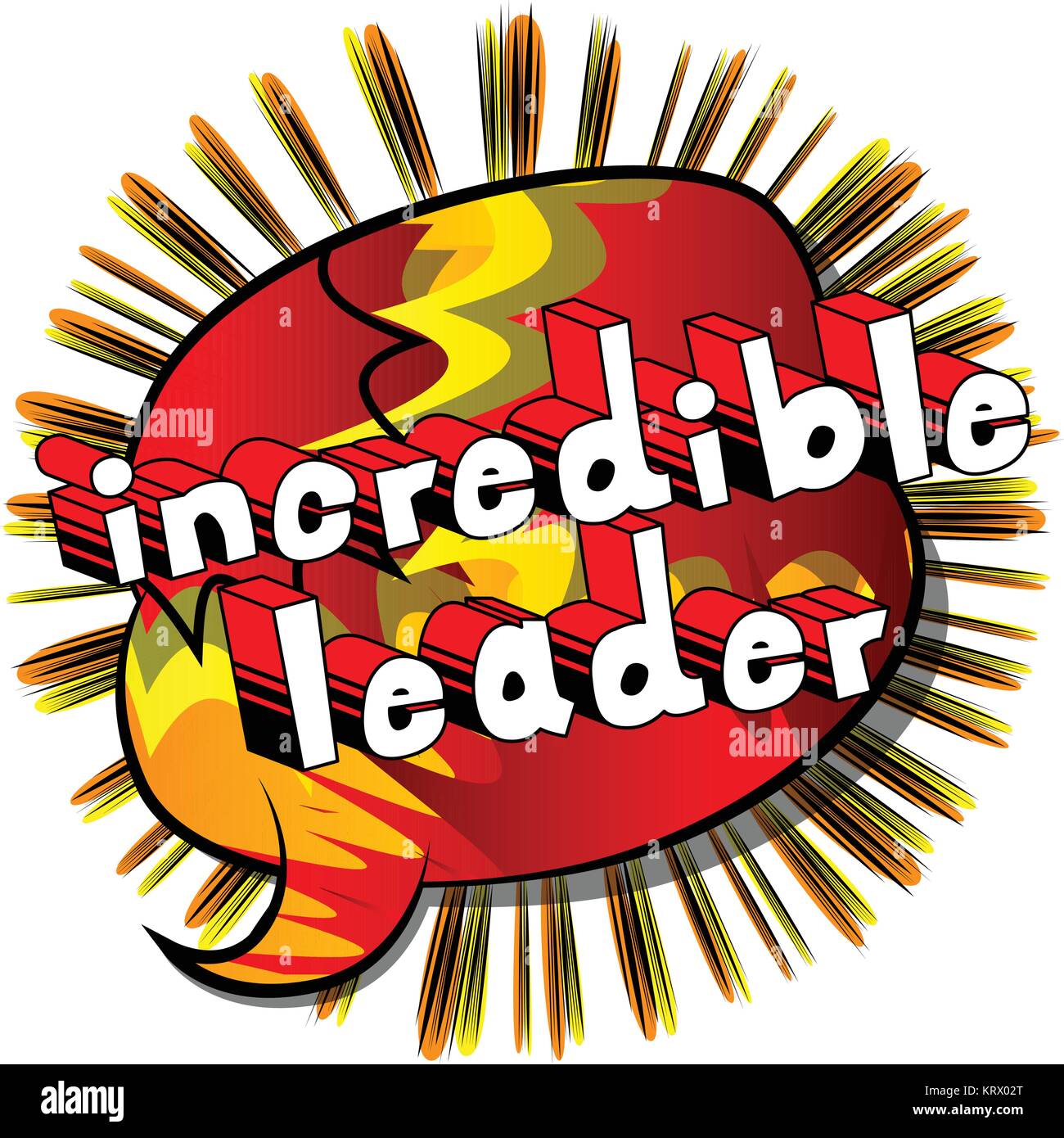 Incredible Leader - Comic book style word on abstract background Stock ...