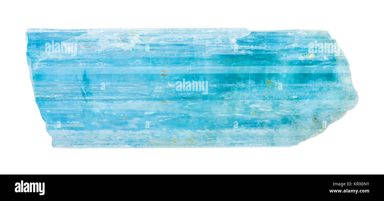 Aquamarine (blue beryl) crystal isolated Stock Photo - Alamy