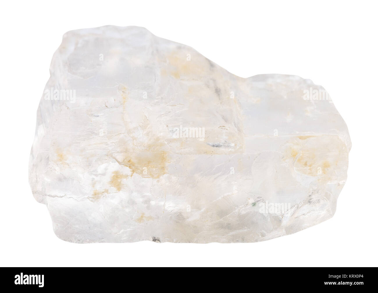 Petalite (castorite) stone isolated on white Stock Photo - Alamy
