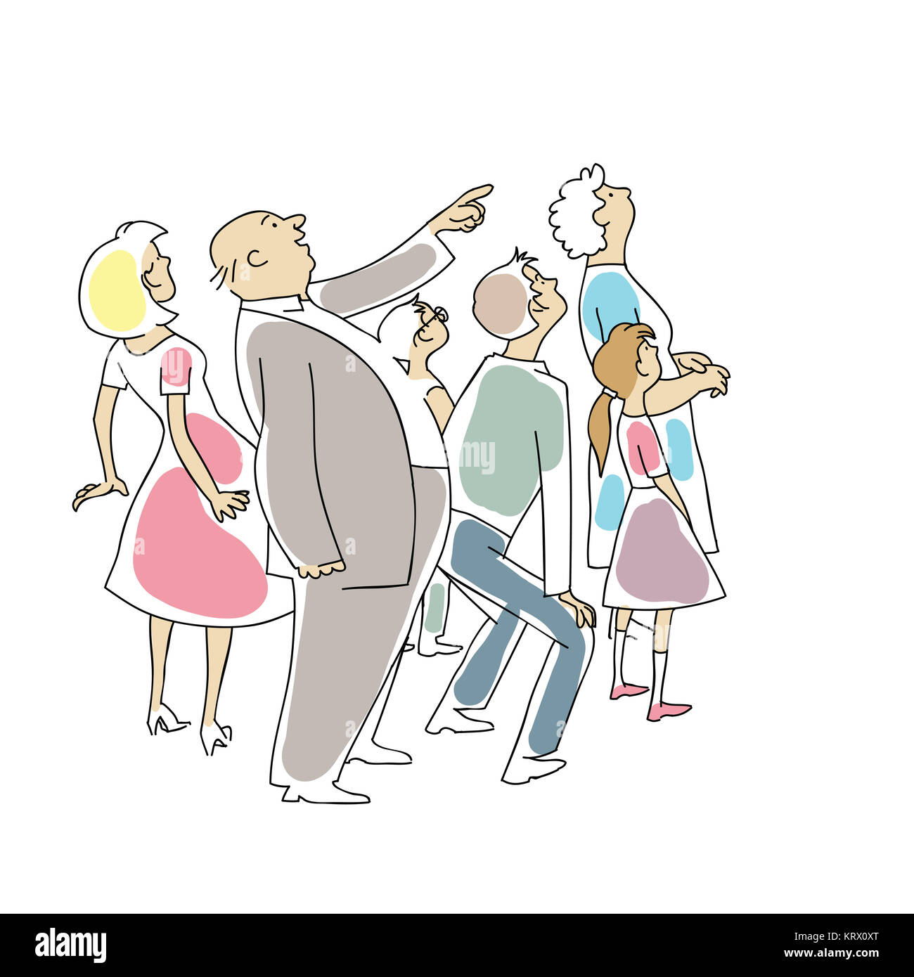 Cartoon People Watching Screen Stock Photos & Cartoon People Watching ...