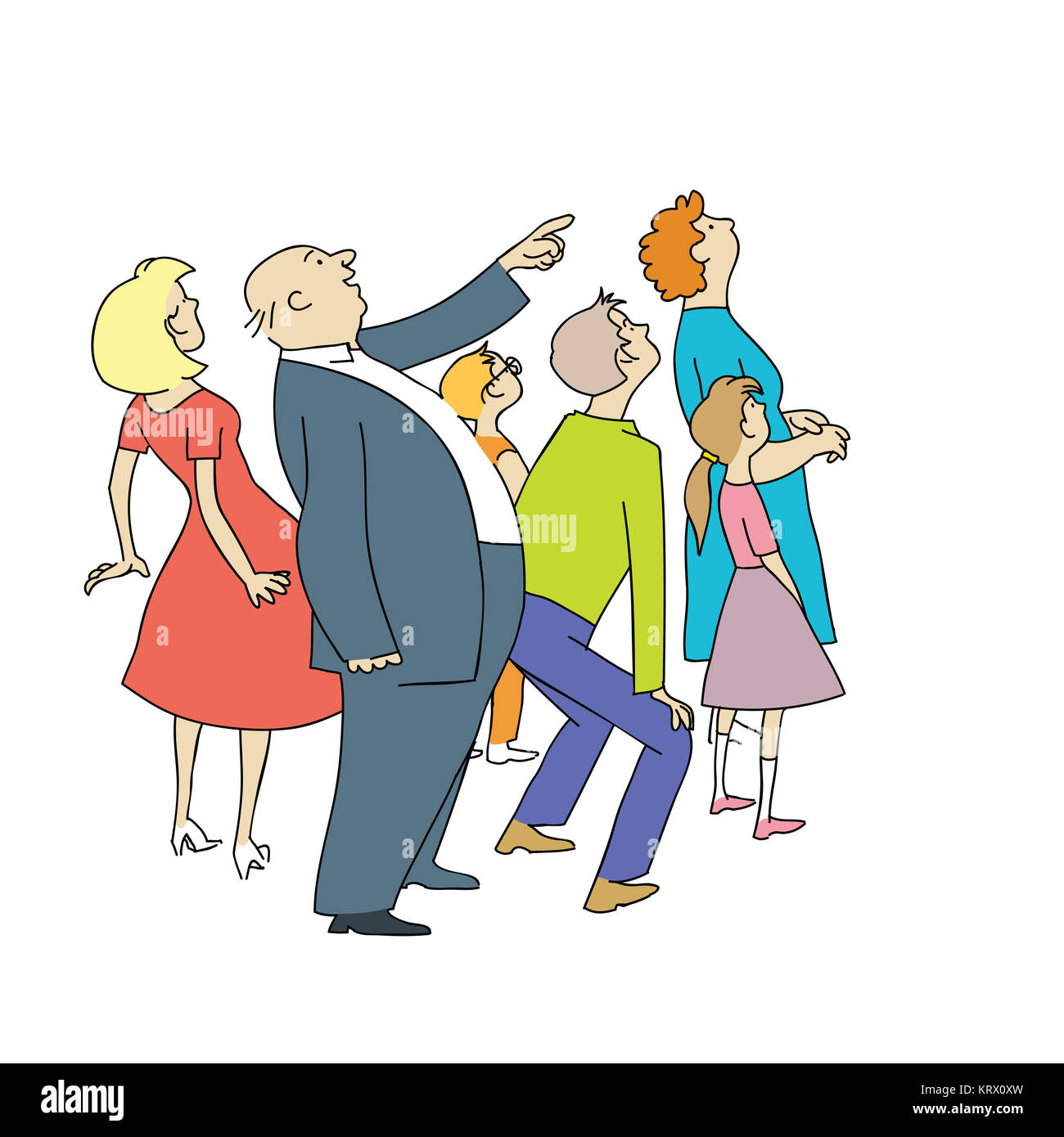 Cartoon People Watching Screen Stock Photos & Cartoon People Watching ...