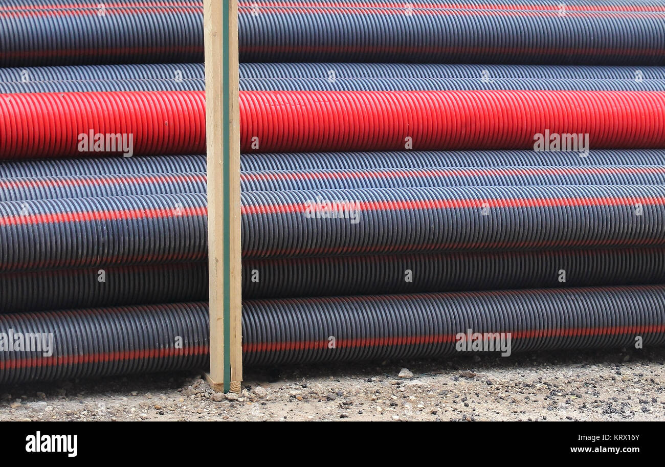 Plastic pipes stacked hi-res stock photography and images - Alamy