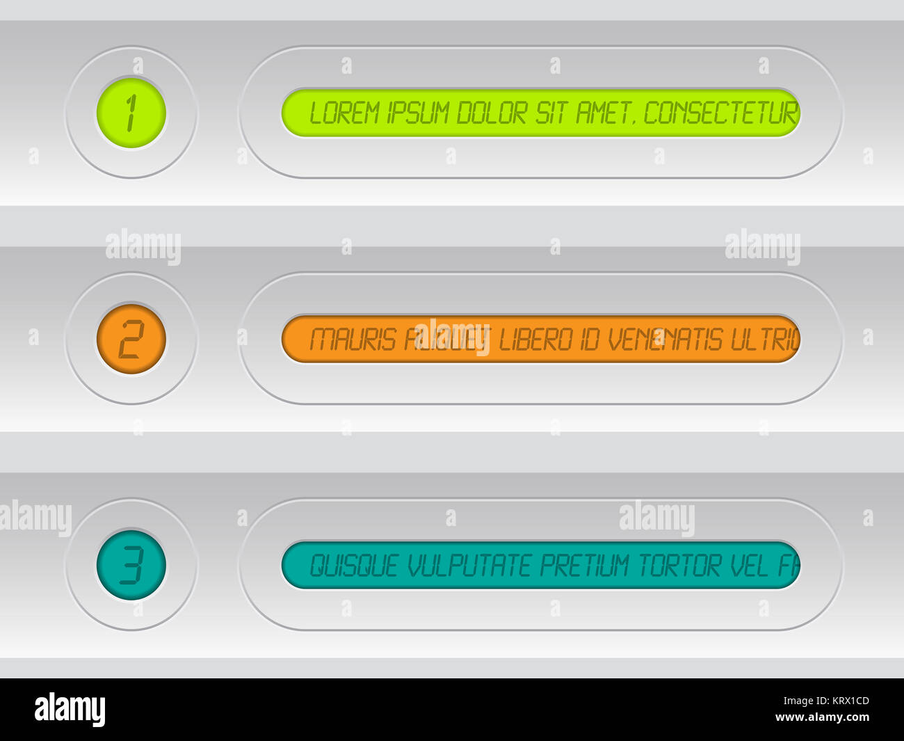 Tech infographic with colorful lcd displays Stock Photo - Alamy
