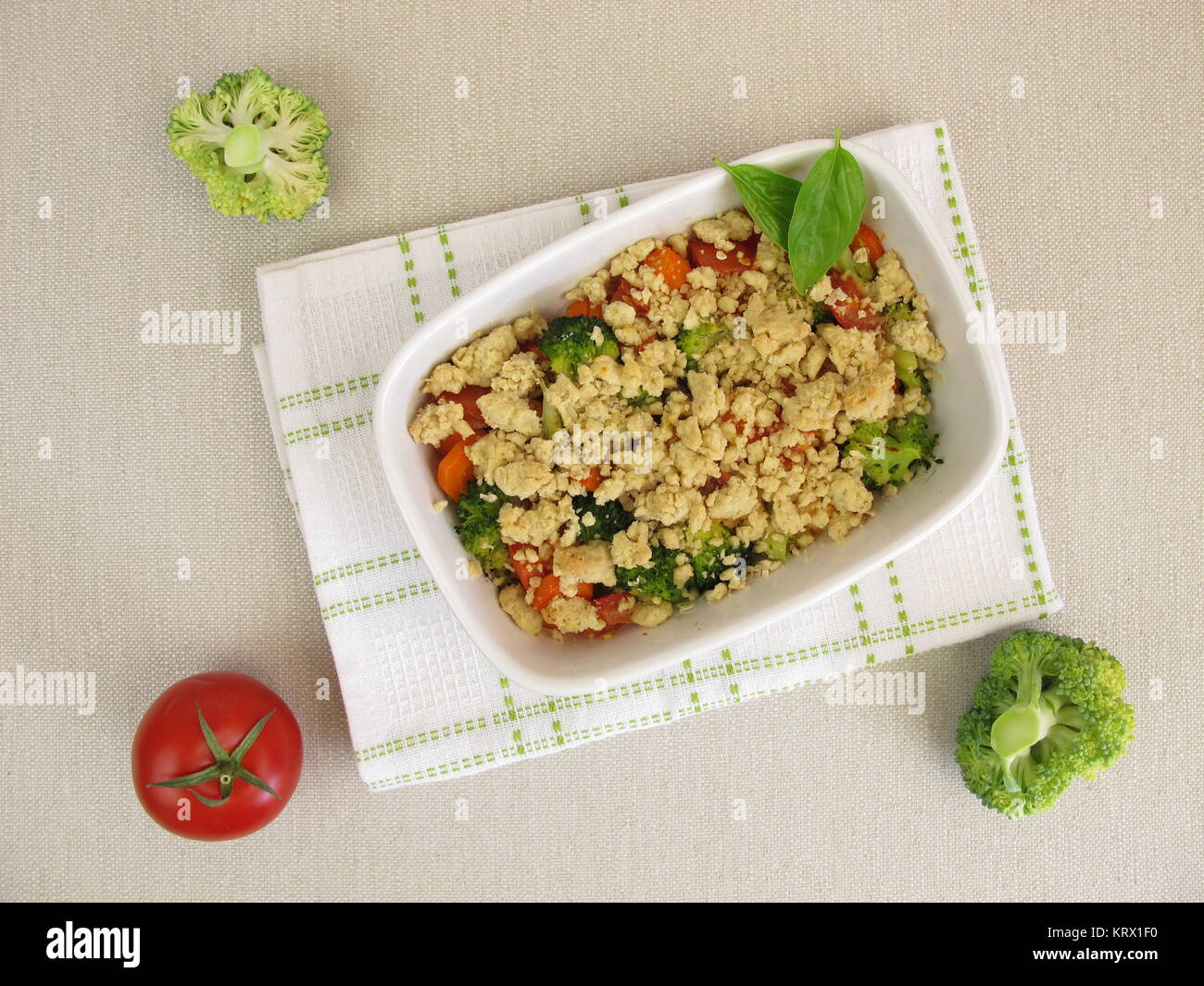 vegetable vegetable crumble with carrots,tomatoes,broccoli and ...