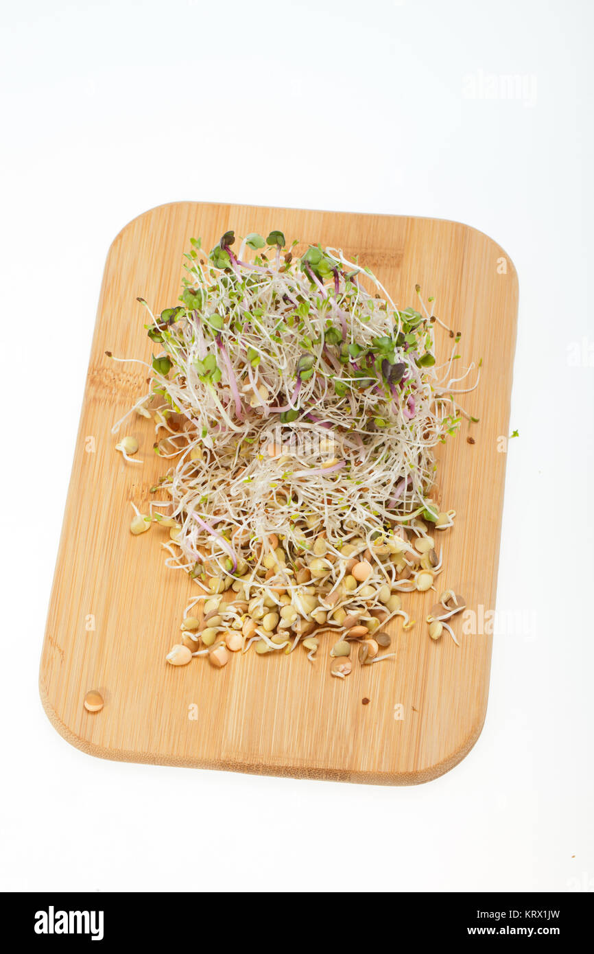 The healthy diet. Fresh sprouts isolated on white background Stock ...