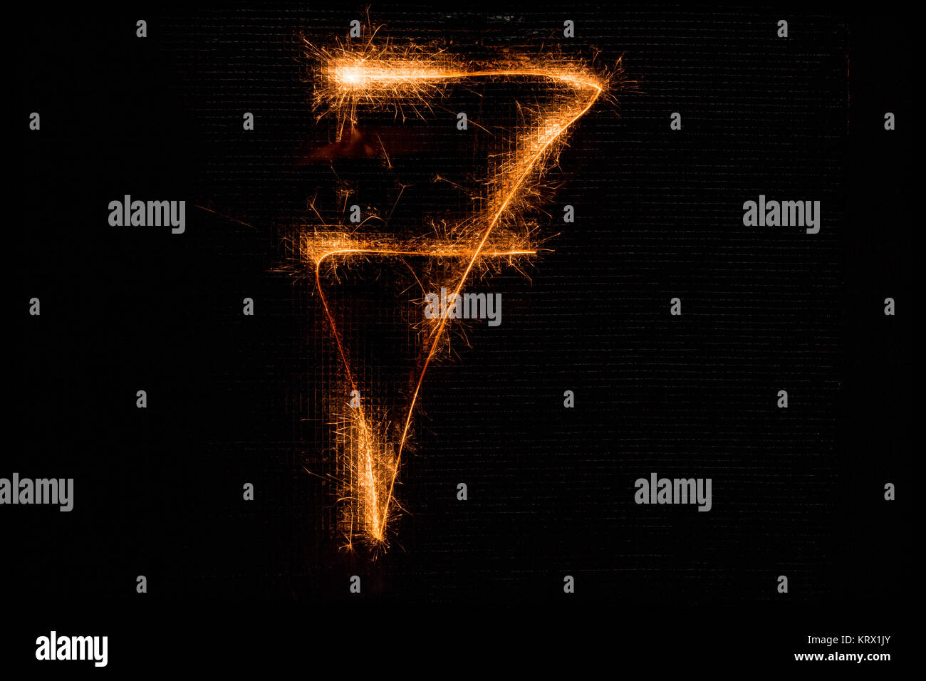 Number 7 made of sparklers on black Stock Photo - Alamy