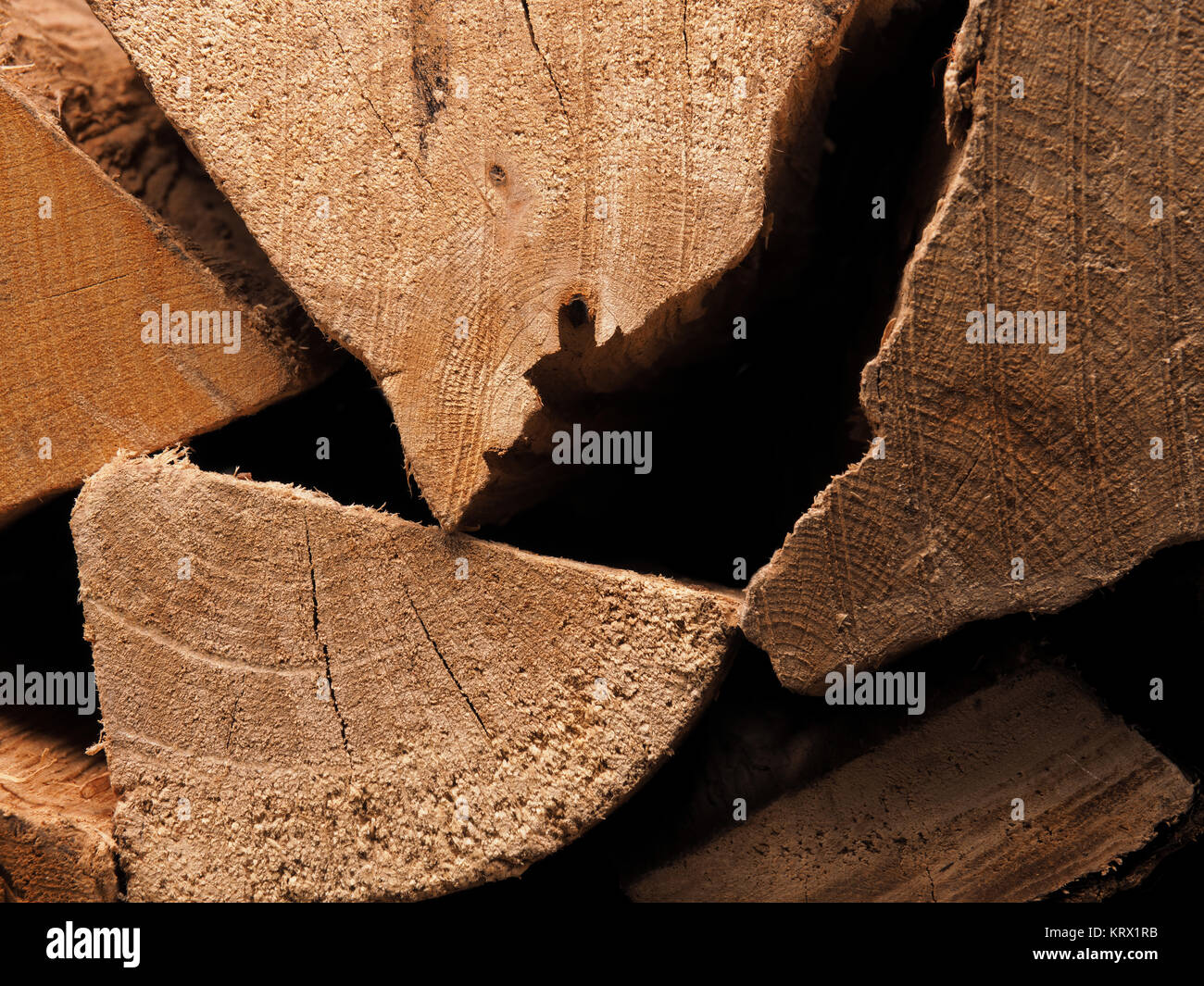 Close up of beech fire wood using as background Stock Photo - Alamy