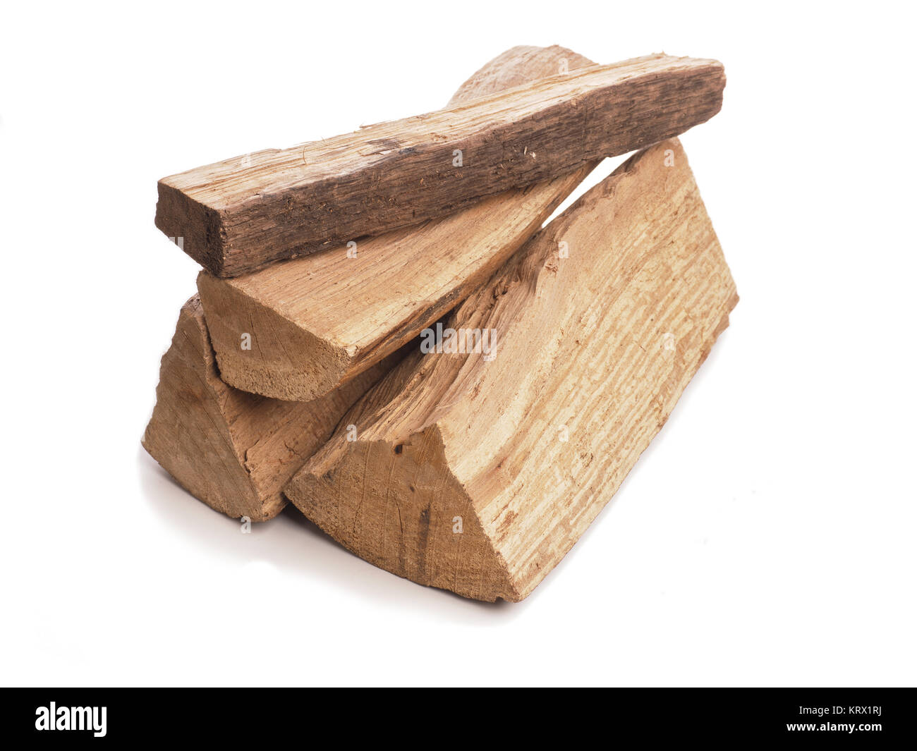 Pile of beech fire wood on a white background Stock Photo - Alamy